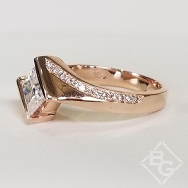 Barkev's Twist Half Bezel Set Princess-Cut Diamond Engagement Ring ...