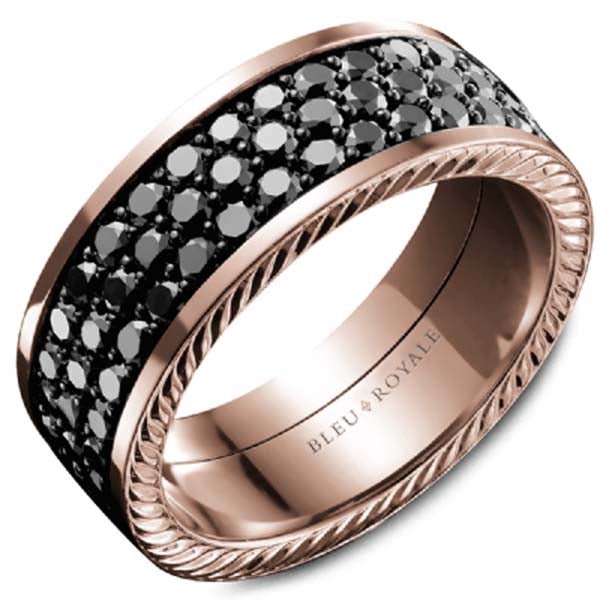 Bleu Royale 9mm Pave Set Black Diamond Eternity Wedding Band Ben Garelick