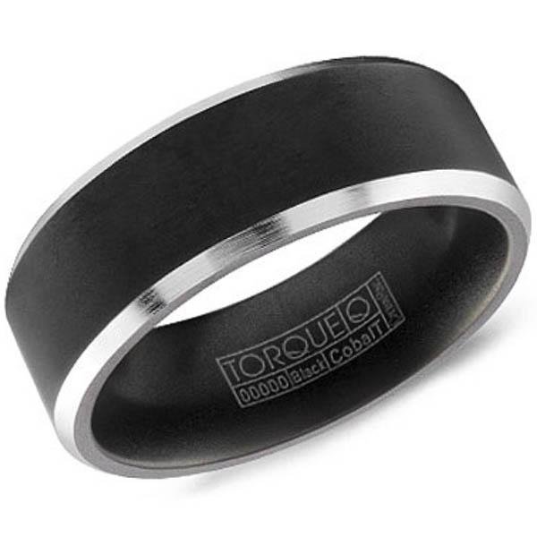 CrownRing Torque Black & White Cobalt Wedding Band - Ben Garelick