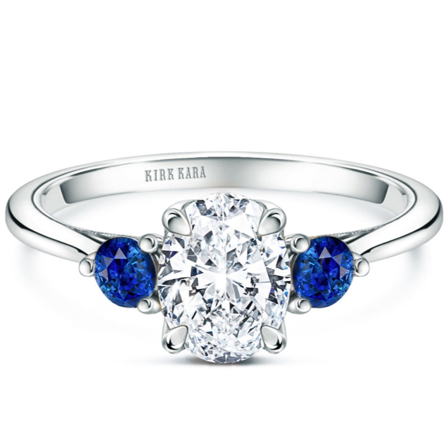 Kirk Kara Stella Three Stone Blue Sapphire Engagement Ring - K402BV8X6 ...