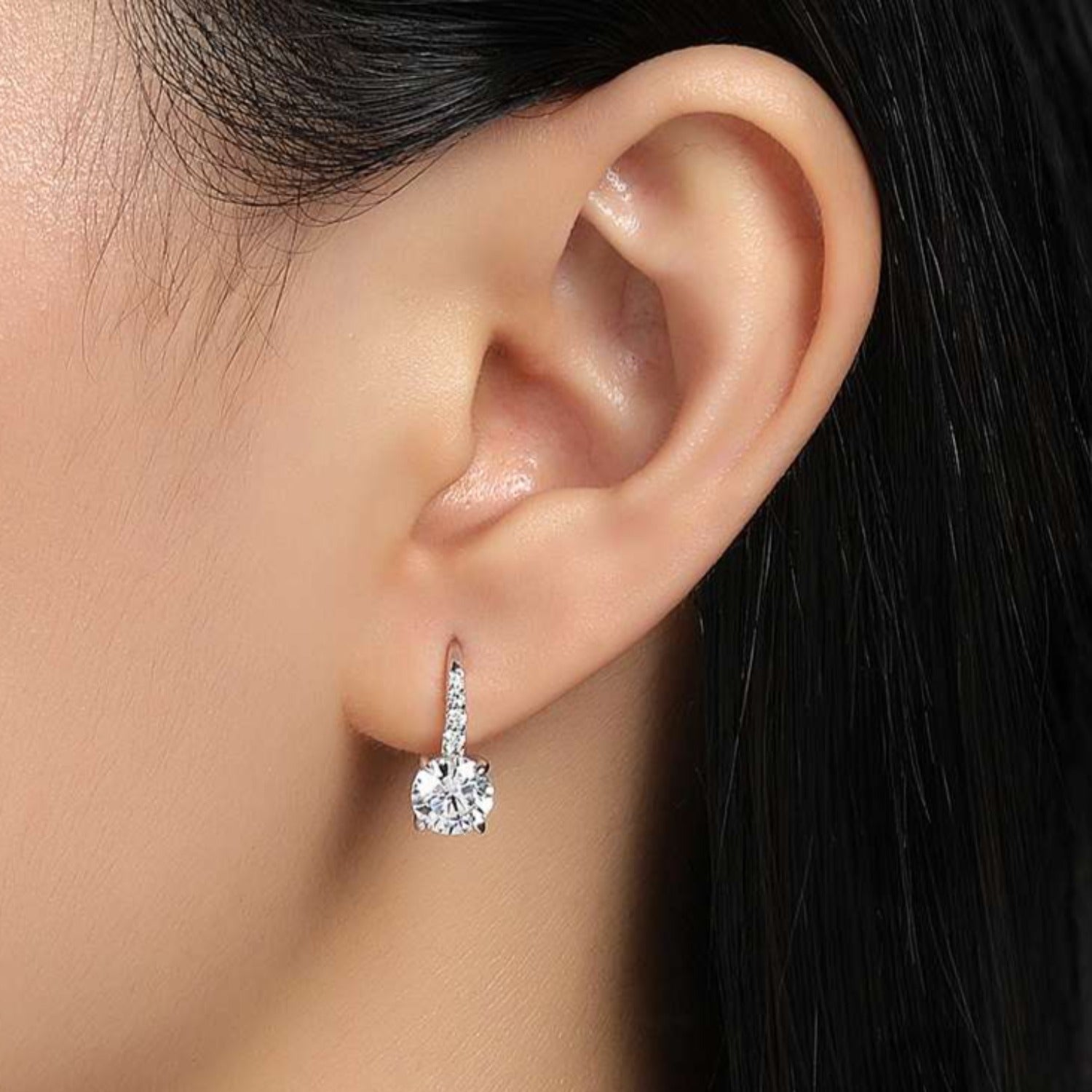 1 carat diamond leverback earrings store