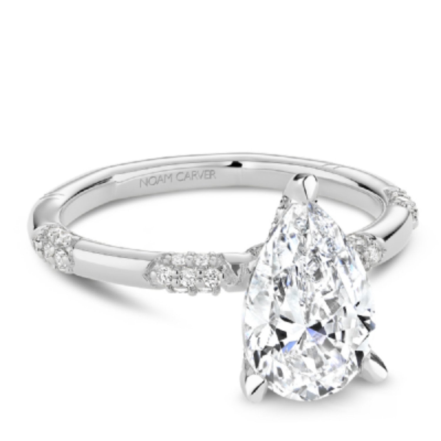 Noam Carver Contemporary Station Style Diamond Engagement Ring - A089 ...