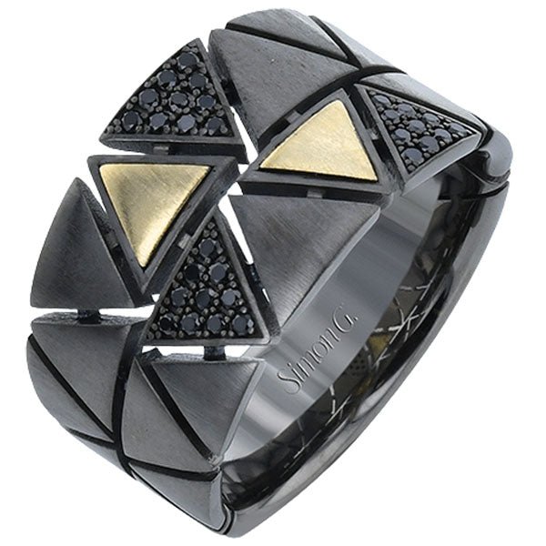 Simon G. Ruthenium Black Diamond Contemporary Ring | LGS101 – Ben Garelick